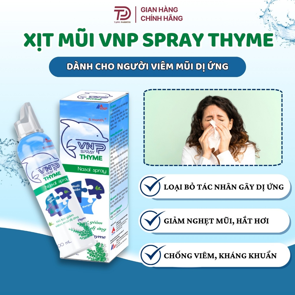 Xịt mũi VNP SPRAY THYME - Trợ thủ đắc lực cho người viêm mũi dị ứng ...