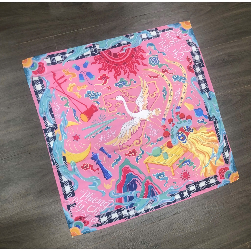 Khăn Lụa Bandana Em Xinh PMC kích thước 70x70 cm | Shopee Việt Nam