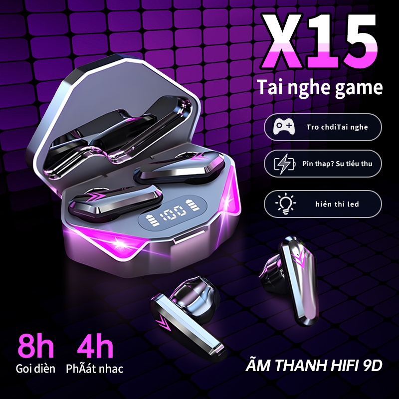 Tai nghe chơi game không dây Bluetooth X15 Tws với Bluetooth 5.3 và ...