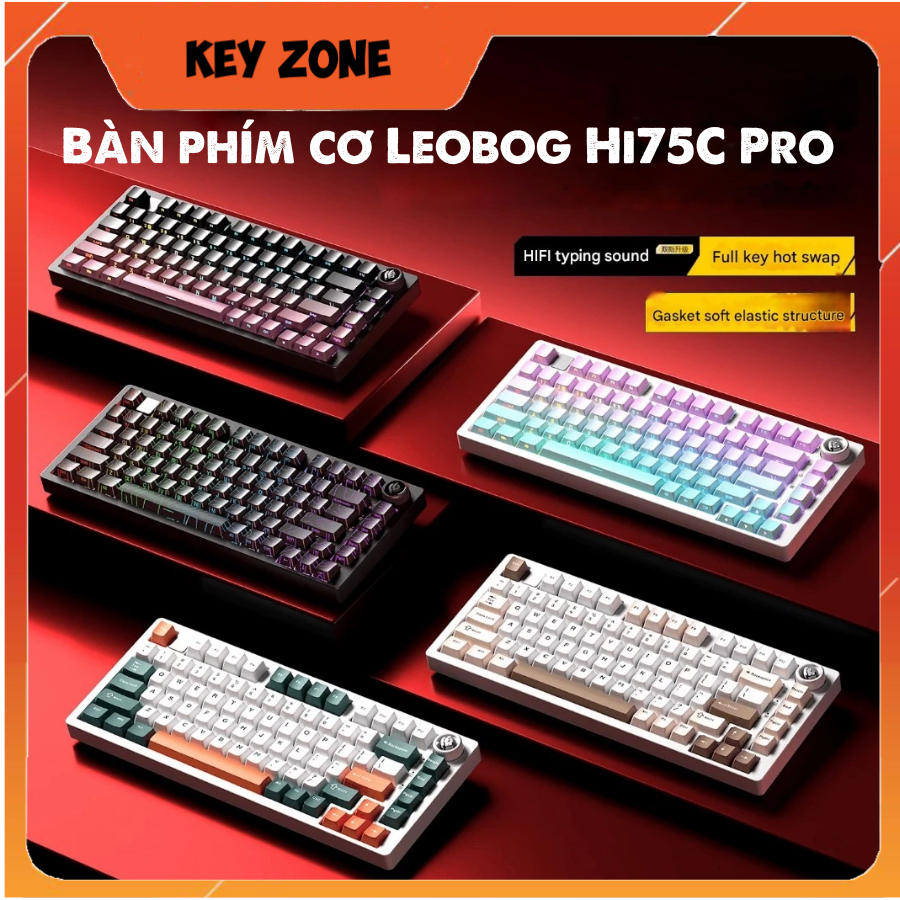 Bàn phím cơ nhôm Leobog Hi75C Pro - 3mode - led rgb - hotswap 5pin ...