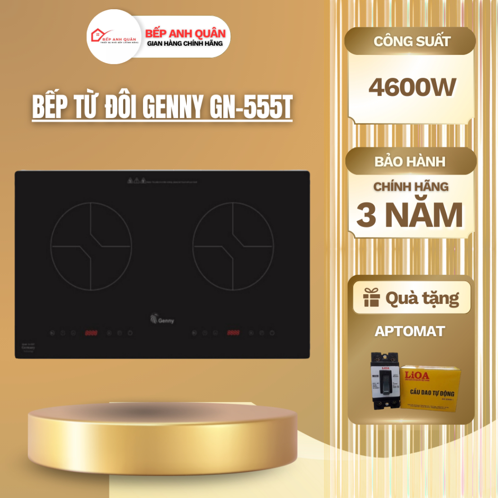 Bếp từ đôi GENNY 555T công nghệ ECO inverter siêu tiết kiệm điện bảo ...