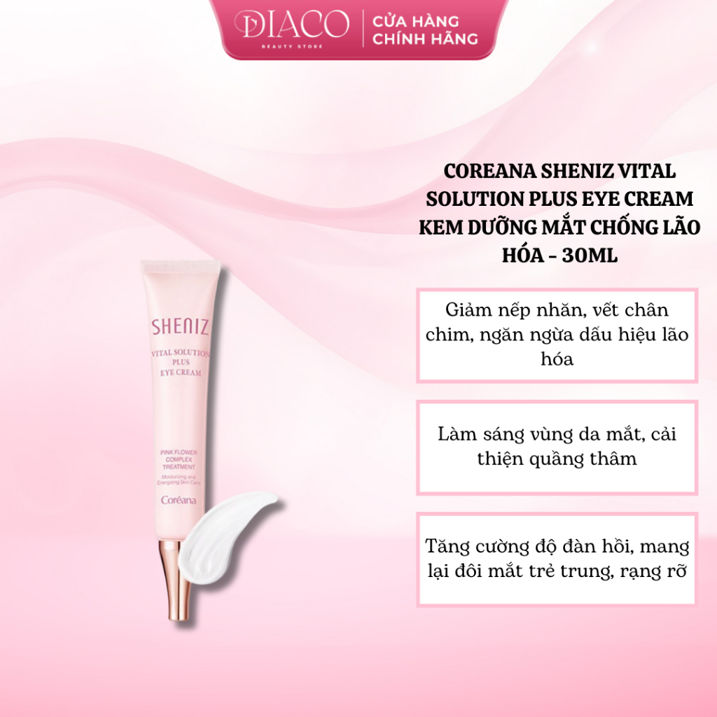 COREANA SHENIZ VITAL SOLUTION PLUS EYE CREAM - KEM DƯỠNG MẮT CHỐNG LÃO ...