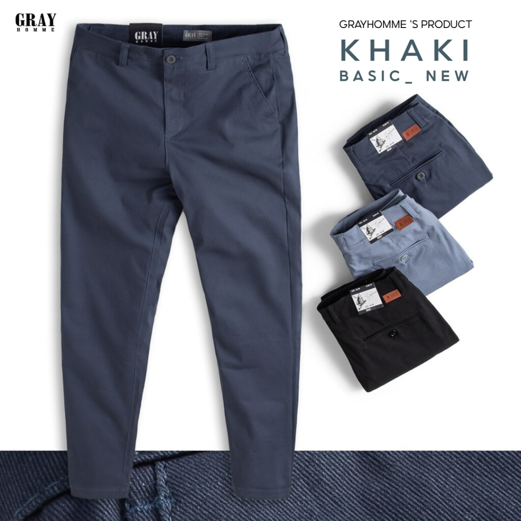 Quần kaki nam dáng âu GRAY HOMME khaki dài basic co giãn thoải mái ...