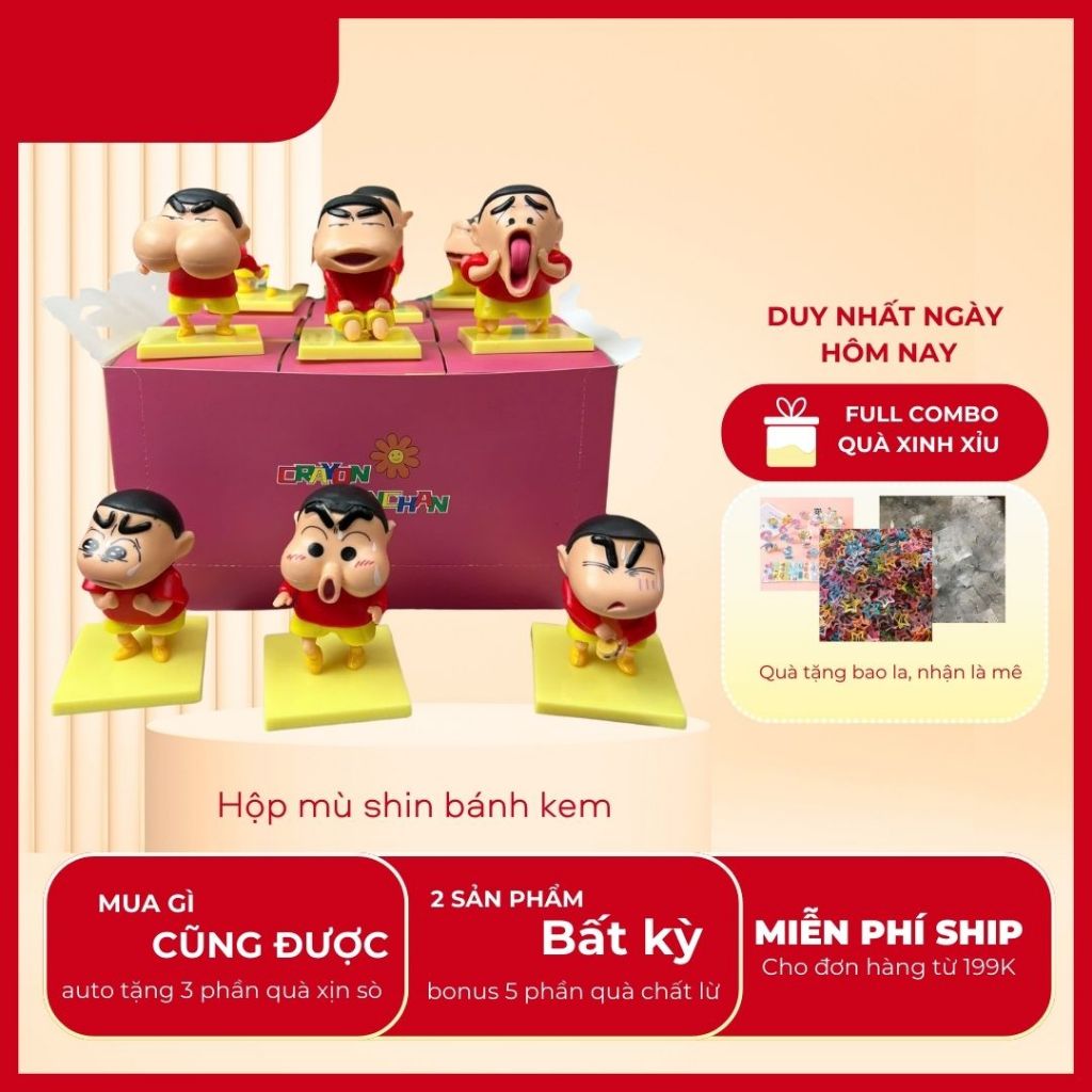 (Shin Emotion) Blindbox hộp mù set shin chan cậu bé bút chì 9 biểu cảm ...