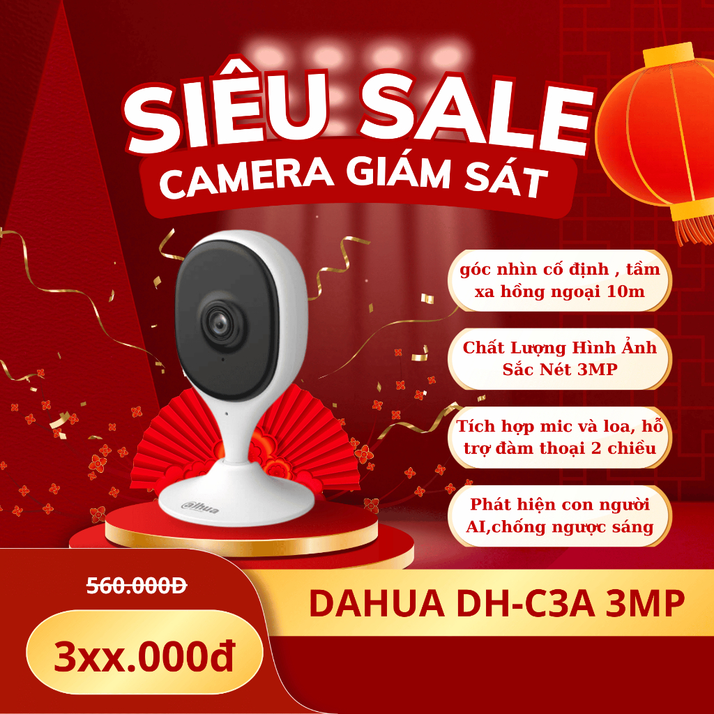 Camera Wifi trong nhà cố định DAHUA DH-C3A/DH-C5A (3MP/5MP) | Shopee ...