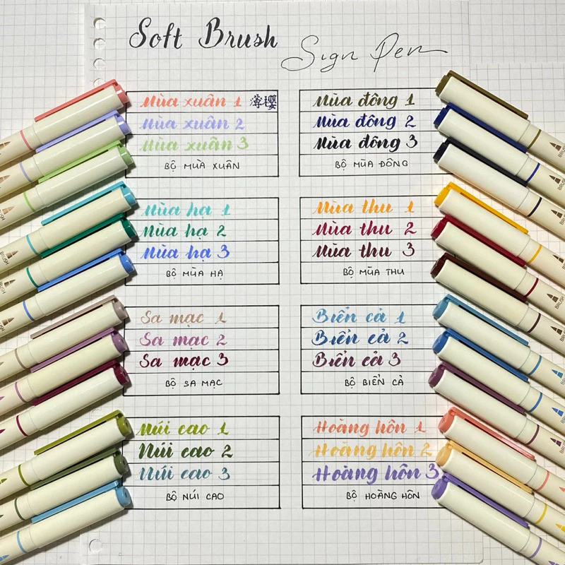 Bút Soft Brush Sign Pen Trang trí sổ Full 24 màu (cây lẻ) | Shopee Việt Nam