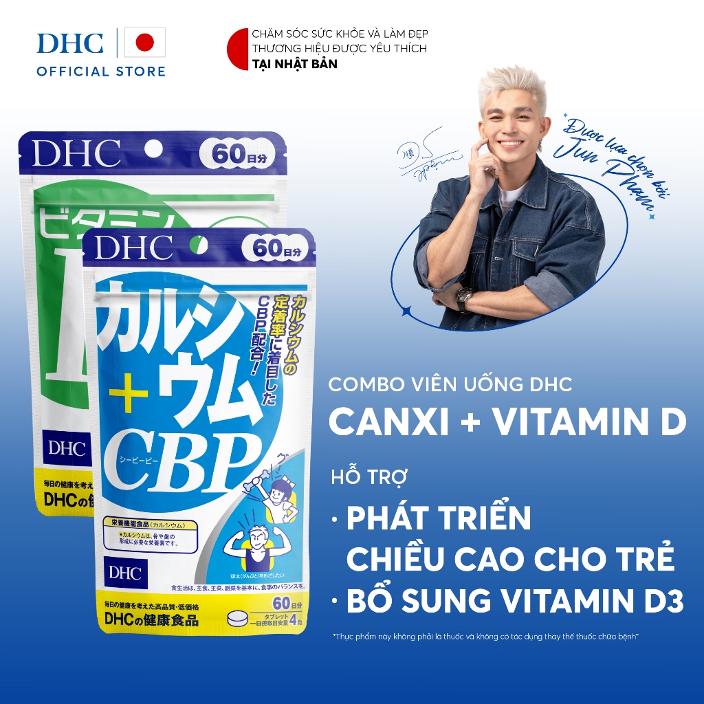 Combo Thực phẩm bảo vệ sức khoẻ DHC CANXI + VITAMIN D (60 ngày) - Dạng ...