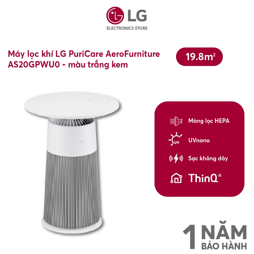 Máy lọc không khí LG PuriCare Aero Furniture AS20GPWU0 màu trắng 41W ...