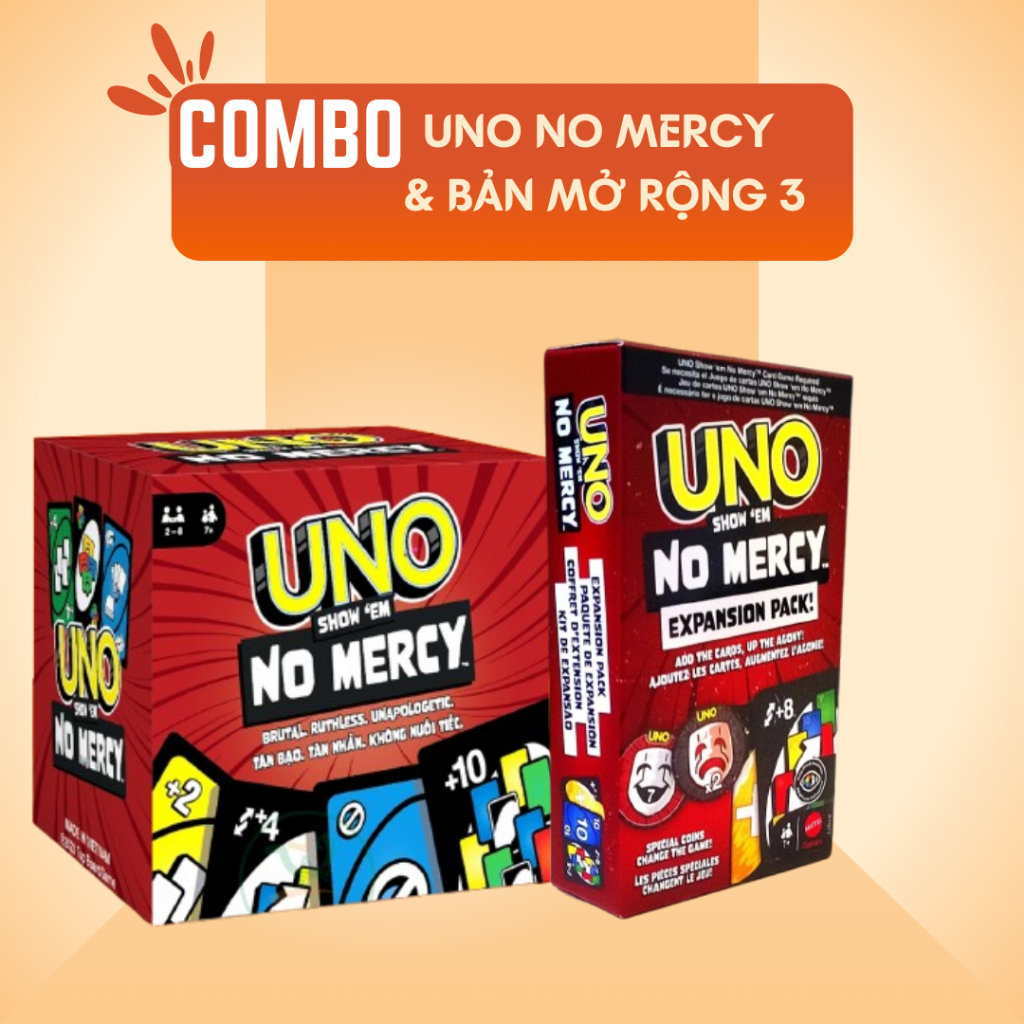 Combo 2 bộ trò chơi | Board Gamme Uno No mercy Cơ bản và Uno Mở rộng 3 ...