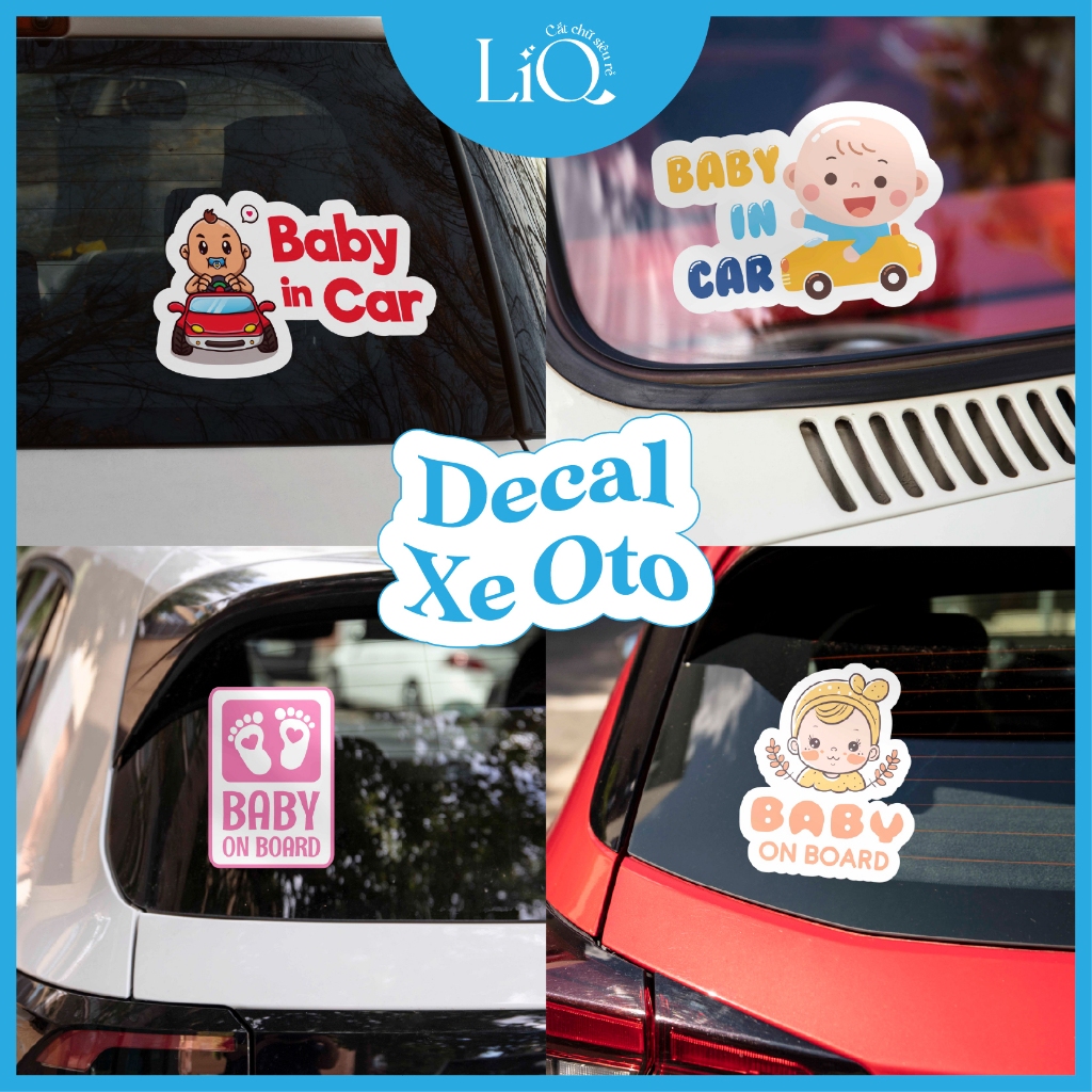 Decal Baby in car - Sticker Baby on board - Decal em bé - Decal dán xe ...