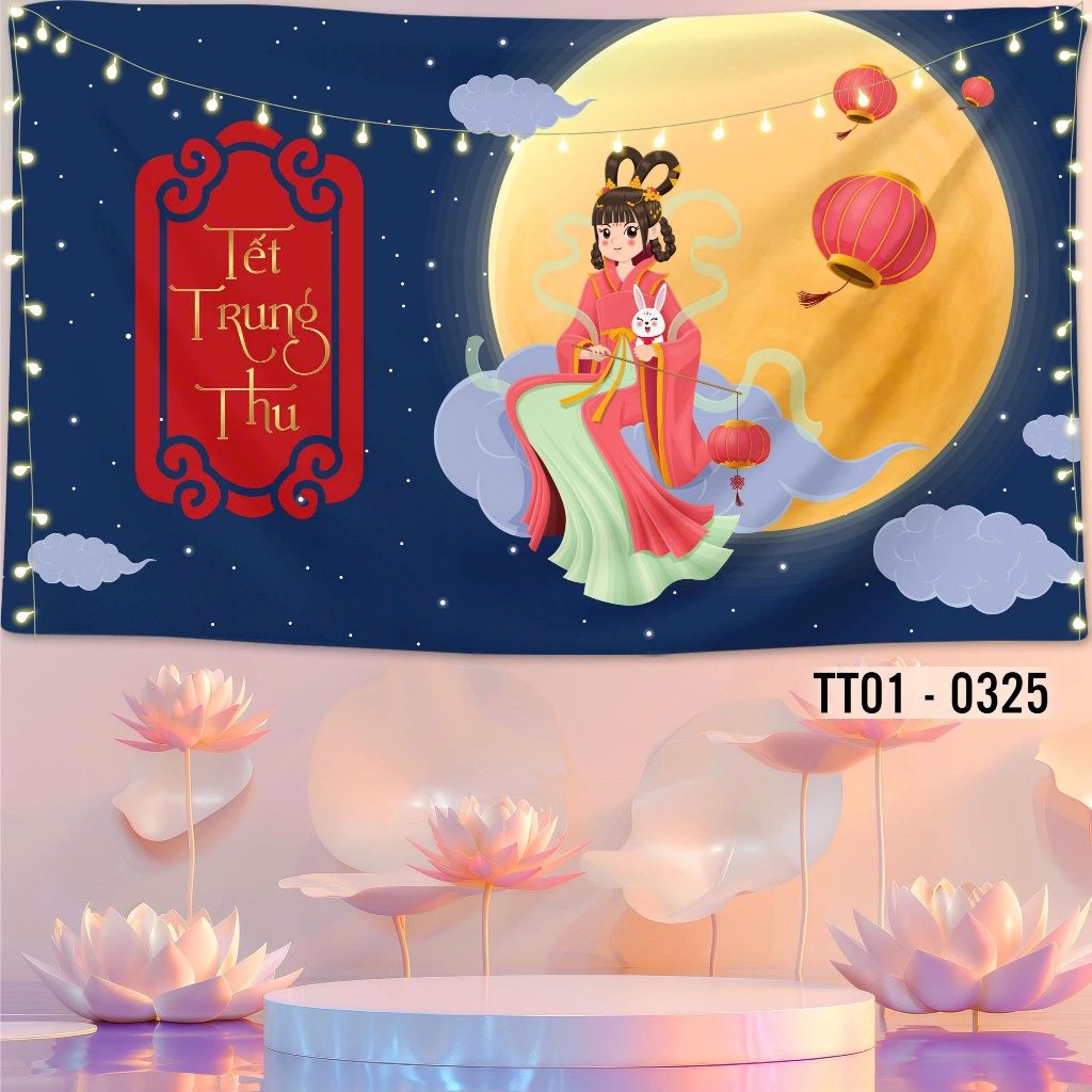 (Tặng đinh móc+keo dán) Phông nền, tranh vải treo tường, backdrop Tết ...