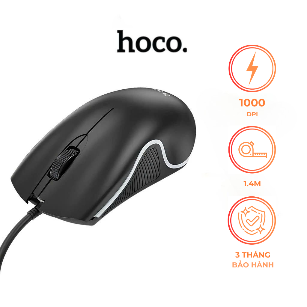Chuột Hoco GM19 có dây, độ nhạy 1000 DPI có đèn LED ánh sáng đổi màu độc đáo | Shopee Việt Nam