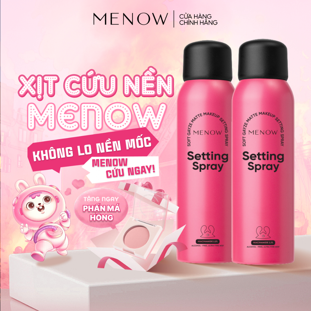 COMBO 02 XỊT KHÓA NỀN LÂU TRÔI CẤP ẨM HƠI THỞ SƯƠNG MÙ MENOW SETTING SPRAY 100ml | Shopee Việt Nam