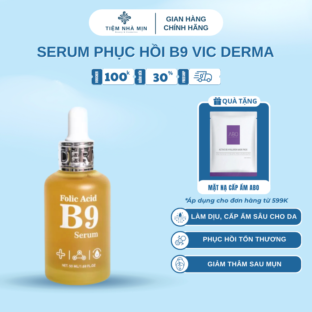 Serum Vic Derma B9 Folic Acid – Phục Hồi Da, Trẻ Hóa, Dưỡng Ẩm Chuyên ...