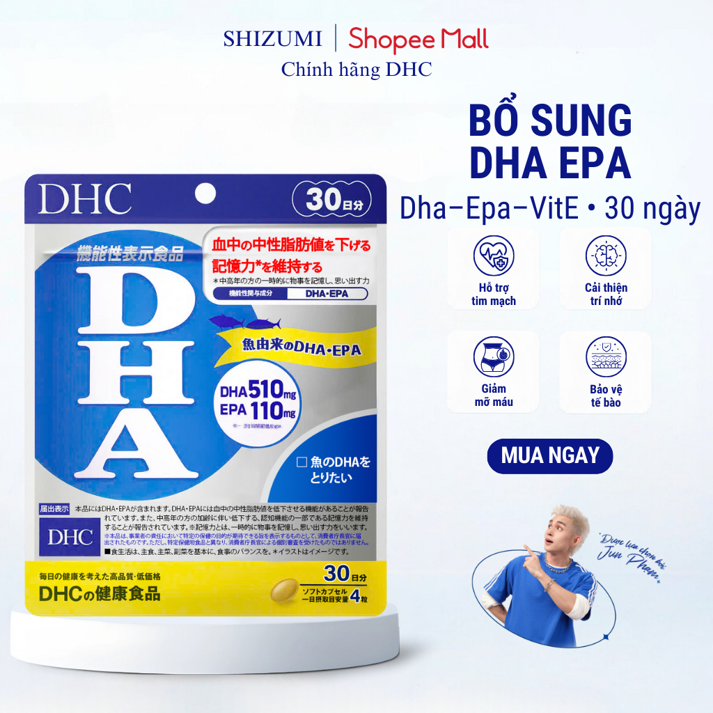 Viên Uống DHC DHA 120 Viên/ 30 Ngày – Bổ sung DHA ,EPA Hỗ Trợ Trí Nhớ ...