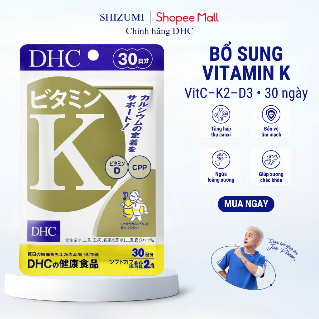 Viên Uống DHC Vitamin K2 D3 CPP – Hỗ Trợ Xương Khớp, Tăng Hấp Thụ Canxi [30 Ngày/ 60 Viên ...