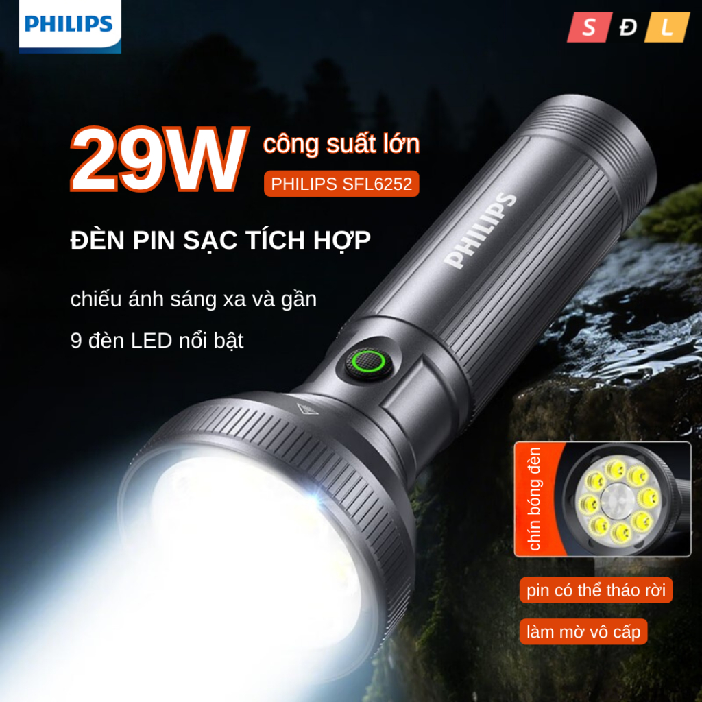 Đèn pin 29W Philips SFL6252 mẫu 2025 ánh sáng mạnh | Shopee Việt Nam
