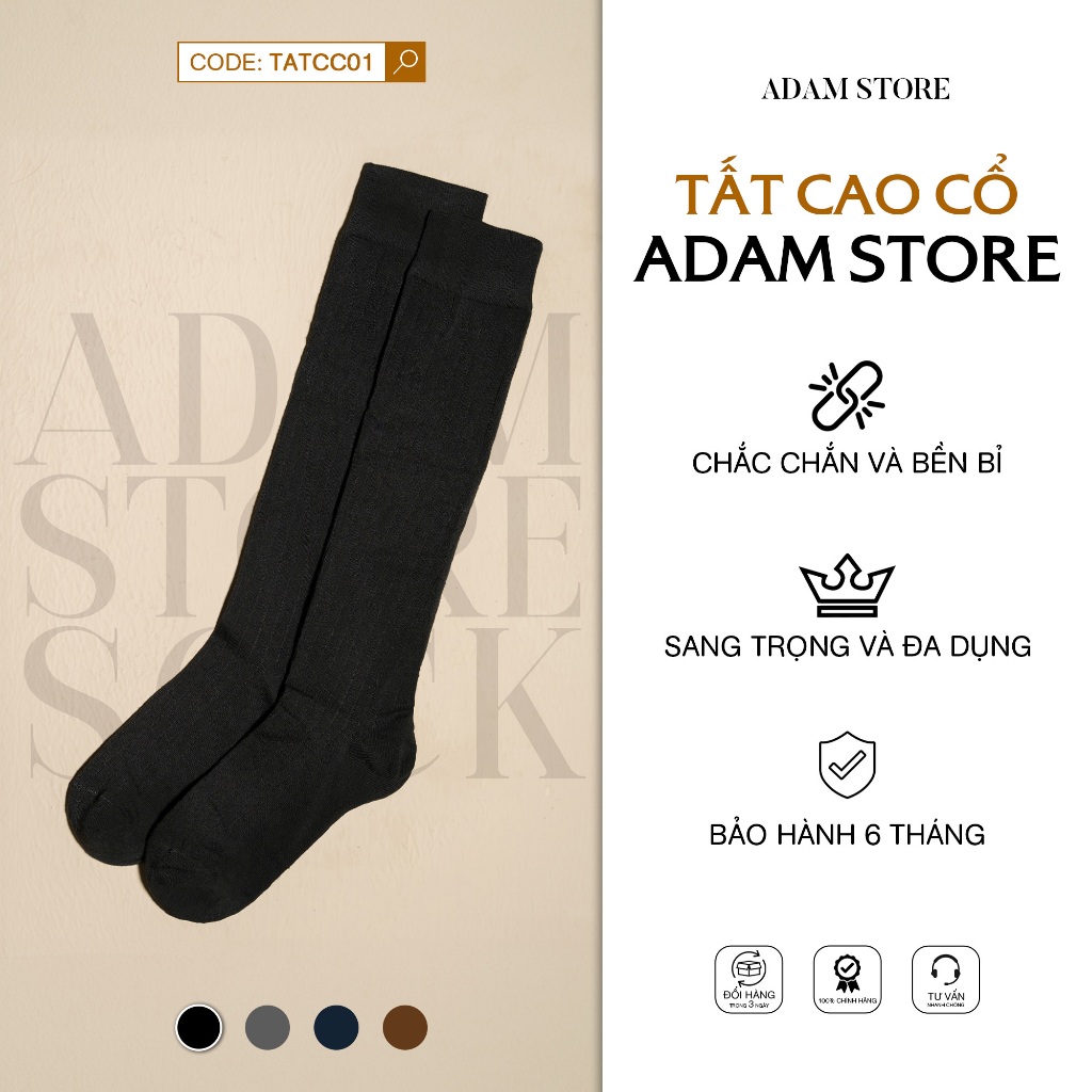 TẤT CAO CỔ ADAM STORE ĐEN TATCC01 BASIC | Shopee Việt Nam