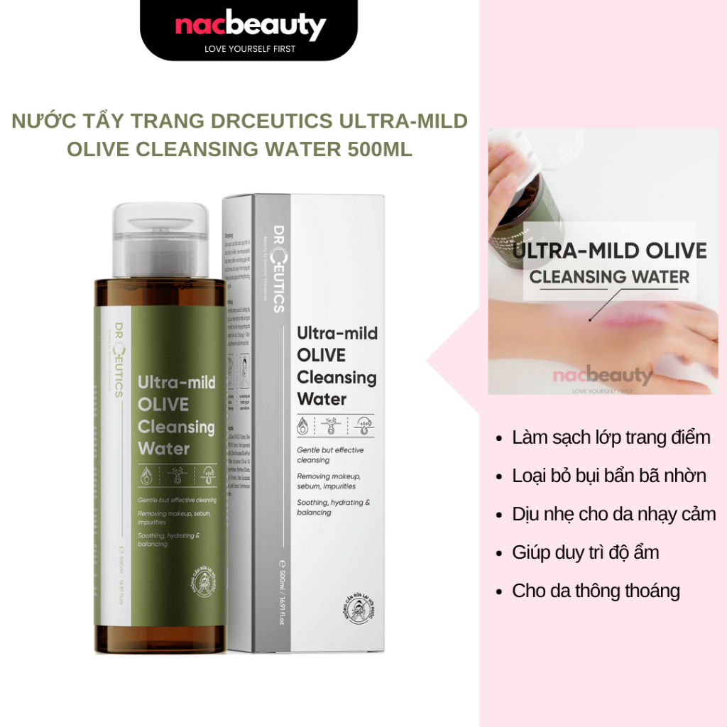 Nước Tẩy Trang Drceutics Ultra-mild OLIVE Cleansing Water Cho Mọi Loại ...