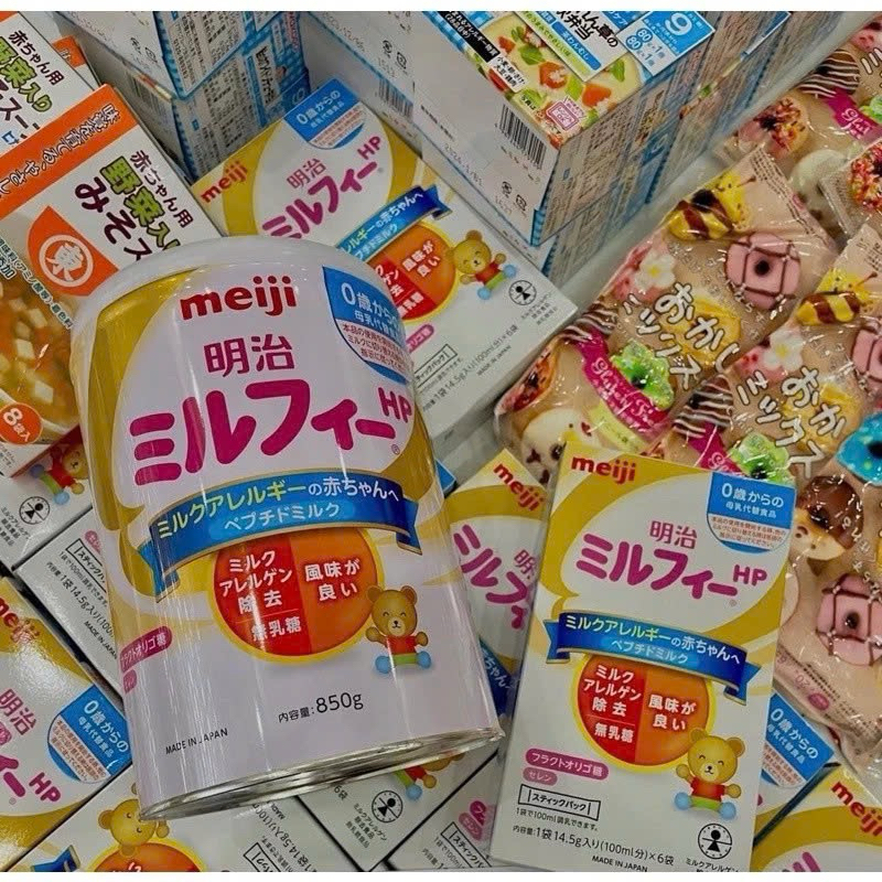 Sữa Meiji HP Lon 850gr & Hộp 6 Thanh Thuỷ Phân Toàn Phần Nhật Bản ...