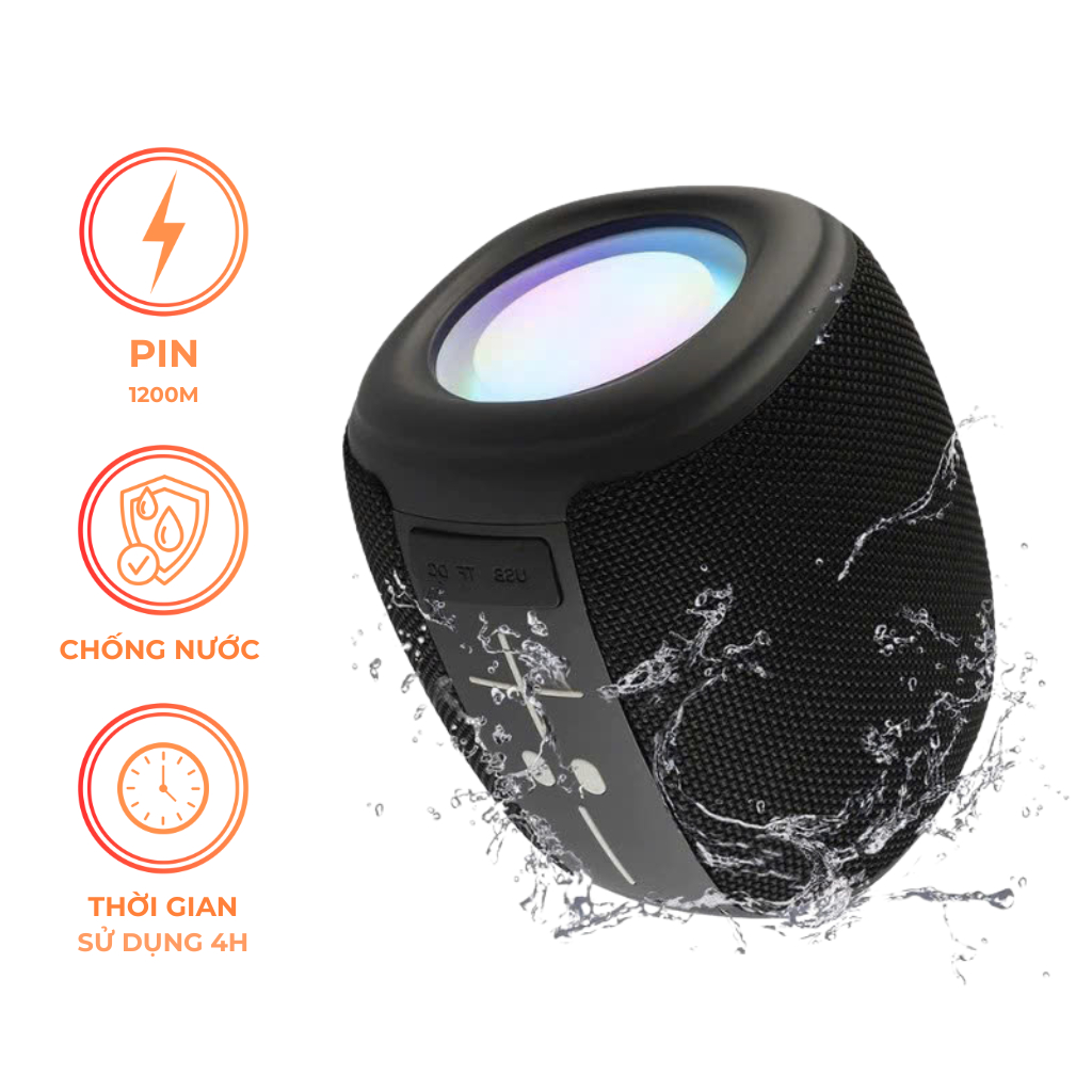 Loa bluetooth HM-805, loa xách tay bass mạnh, đèn LED hiện đại, chống nước, pin trâu bền bỉ ...