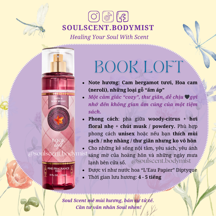 BOOK LOFT Body mist xịt thơm nước hoa toàn thân Bath & Body Works (new ...
