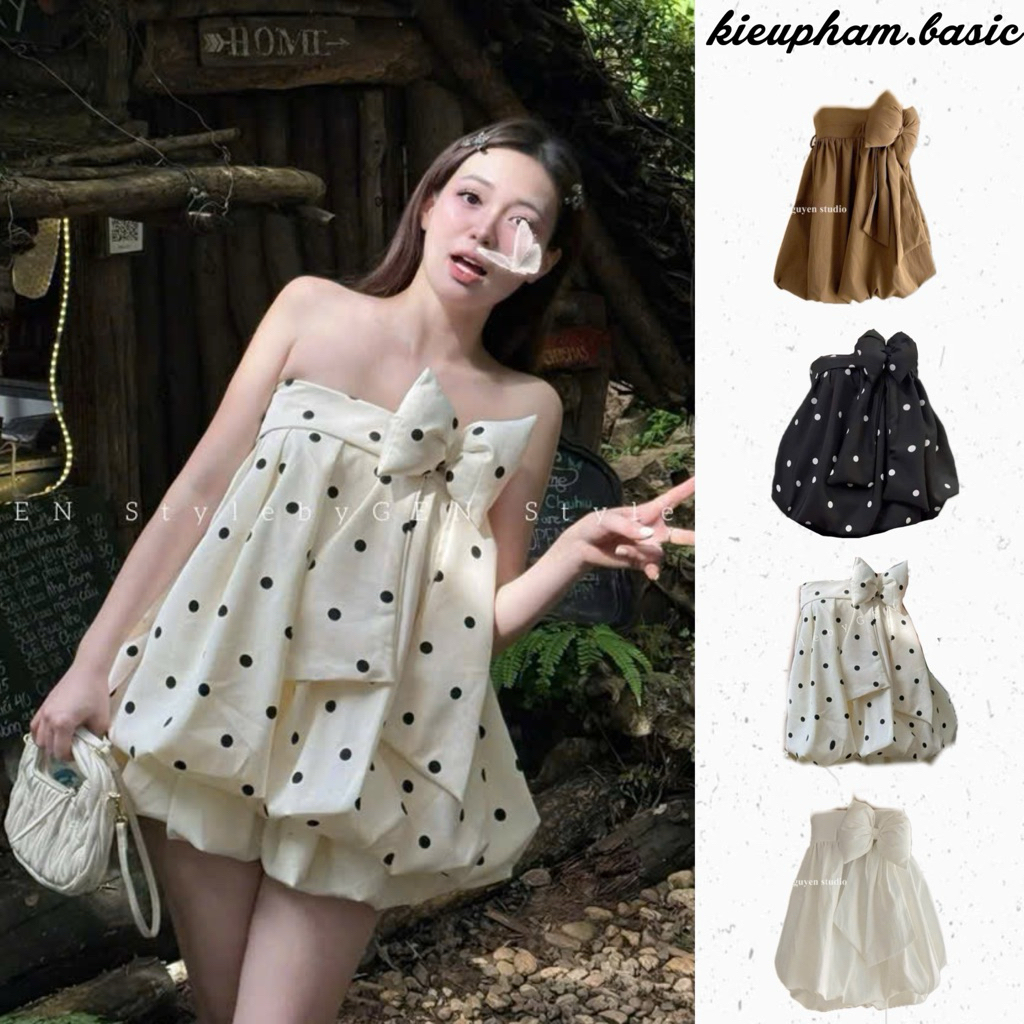 Áo Quây Cúp Form Bí Lưng Bo Chun Đính Nơ Nhồi Bông Hot | Shopee Việt Nam