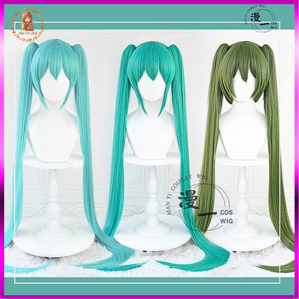 [có sẵn] wig Miku Hatsune tóc giả 2 búi xanh ngọc cosplay | Shopee Việt Nam