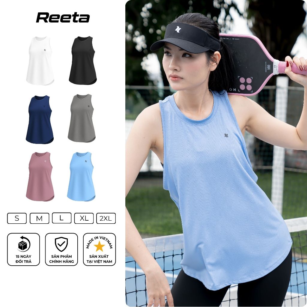 Áo Tank-Top thể thao vải dệt lỗ kim thoáng khí khử mùi tập gym, aerobic ...