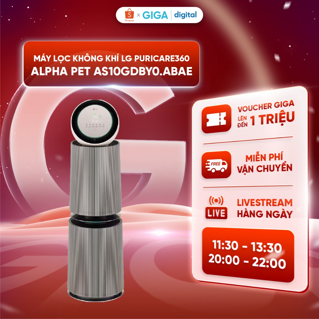 Máy lọc không khí LG PuriCare360 Alpha PET AS10GDBY0.ABAE - Thiết kế 2 ...