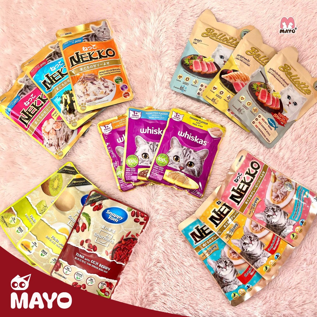 Combo 6-12 pate dành cho mèo các loại Nekko, Snappy Tom, Whiskas ...
