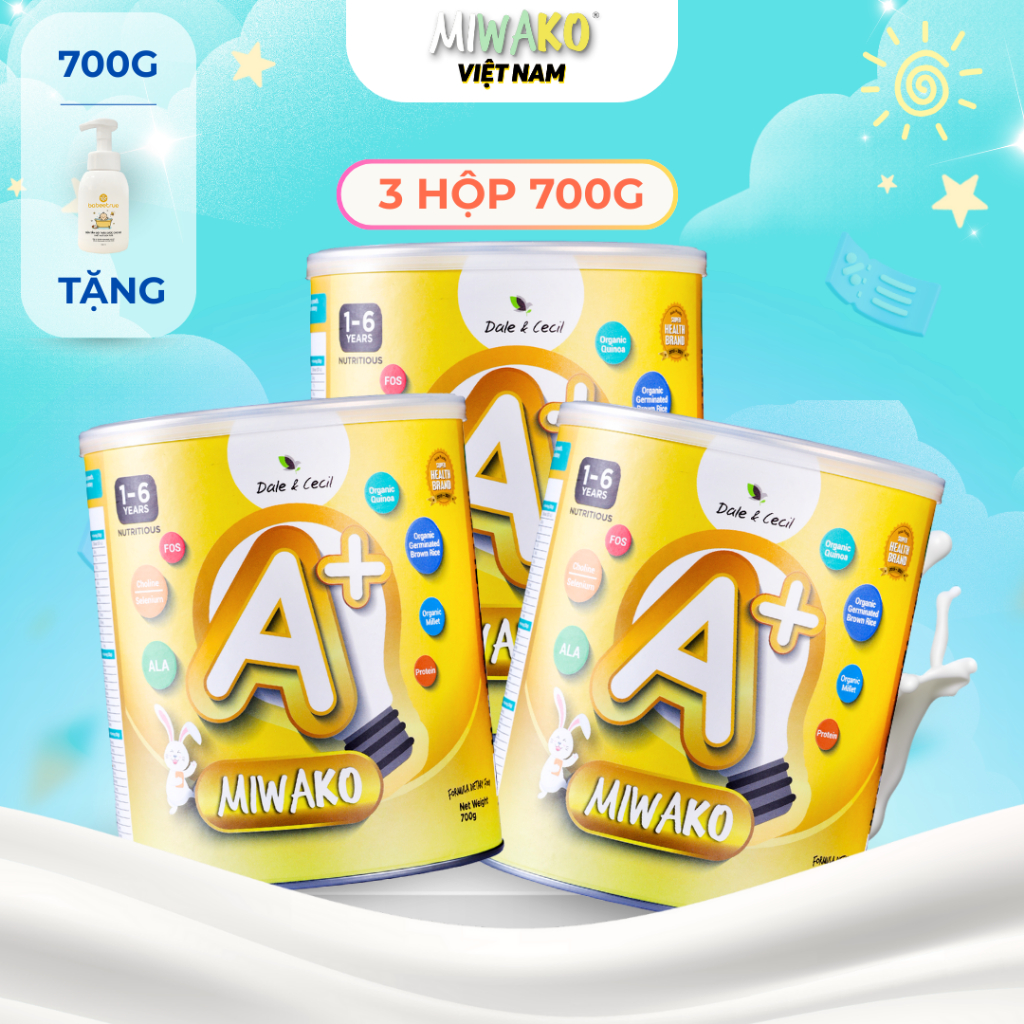 Sữa Hạt MIWAKO A+ Vị Vani Hộp 700gr x 3 Hộp Chuẩn Hoa Kỳ, Dinh Dưỡng ...