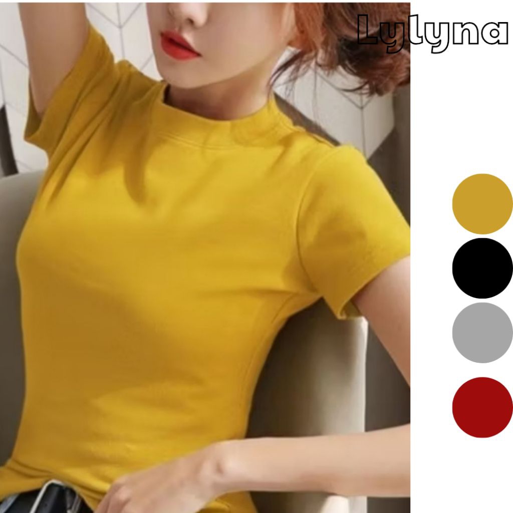 Áo thun gân tay ngắn, áo thun nữ babytee body dáng chuẩn -Lylyna A01 ...