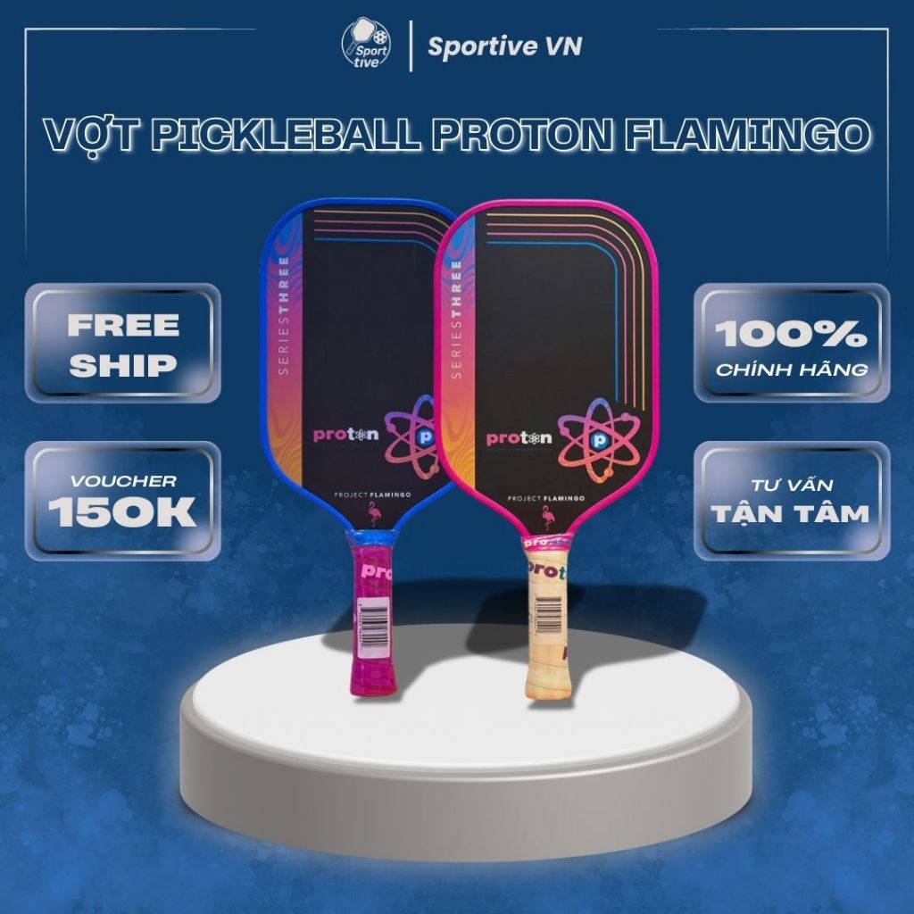 [TẶNG CUỐN CÁN] Vợt Pickleball Proton Flamingo – Lõi Velocity Core, Bề ...