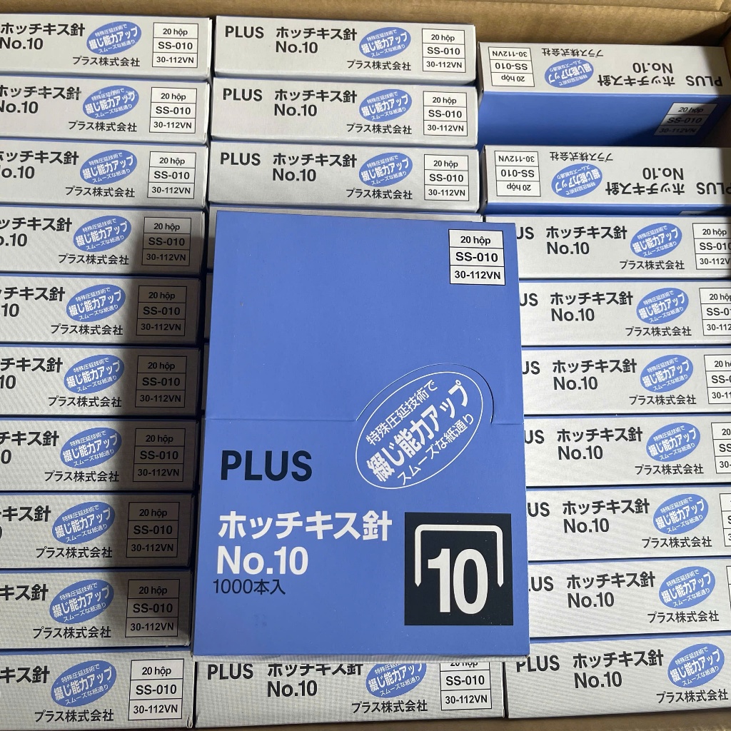 Kim Bấm PLUS No.10 Chính Hãng (1 Hộp Lớn = 20 Hộp Nhỏ) | Kim Bấm Số 10 ...