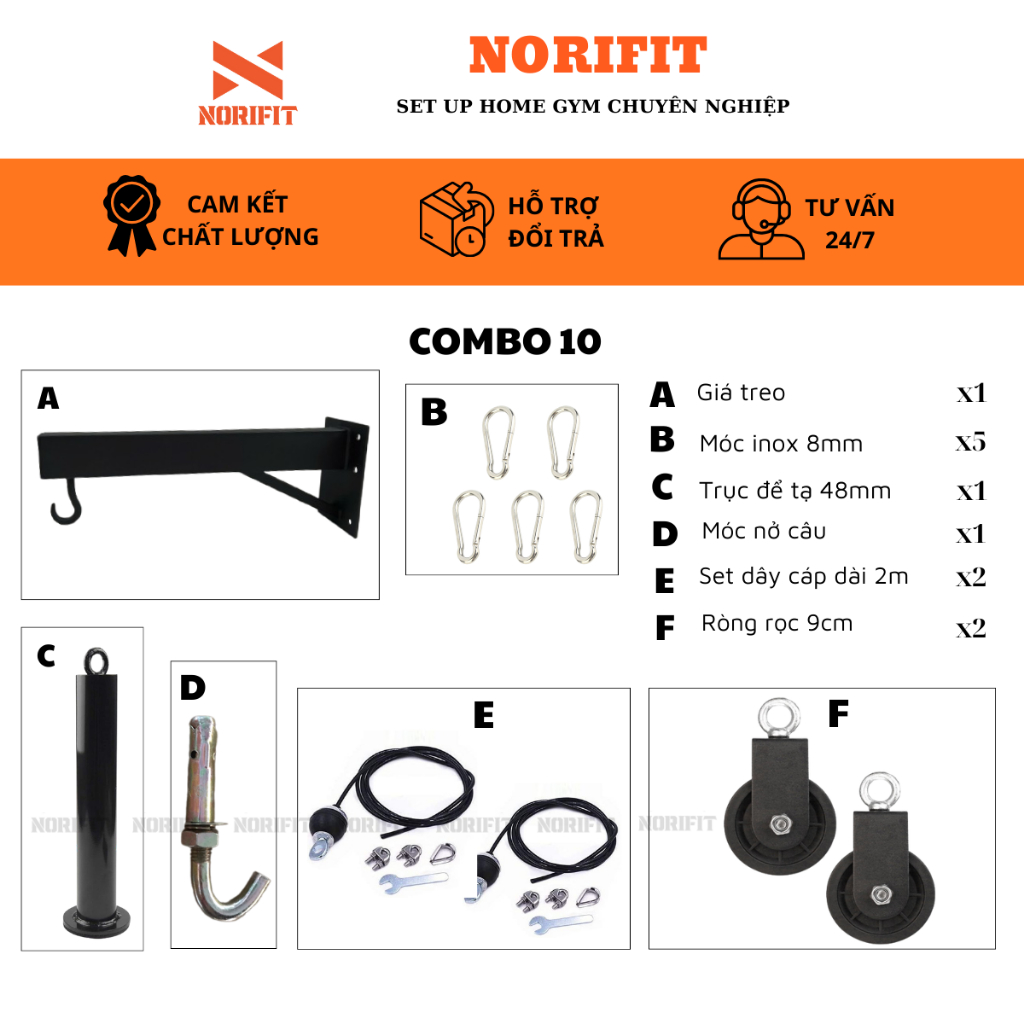 Bộ Dây Cáp Ròng Rọc Dây Cáp Kèm Khung Treo Giá Treo Tập Gym Tại Nhà ...