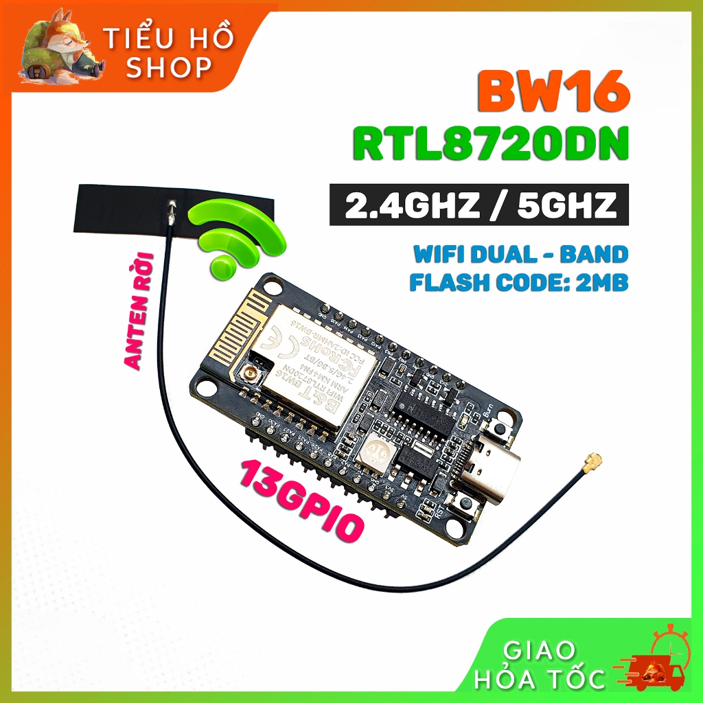 Tieuhoshop Module Wifi Bluetooth BW16 RTL8720DN 2.4 - 5GHz - KIT WiFi ...