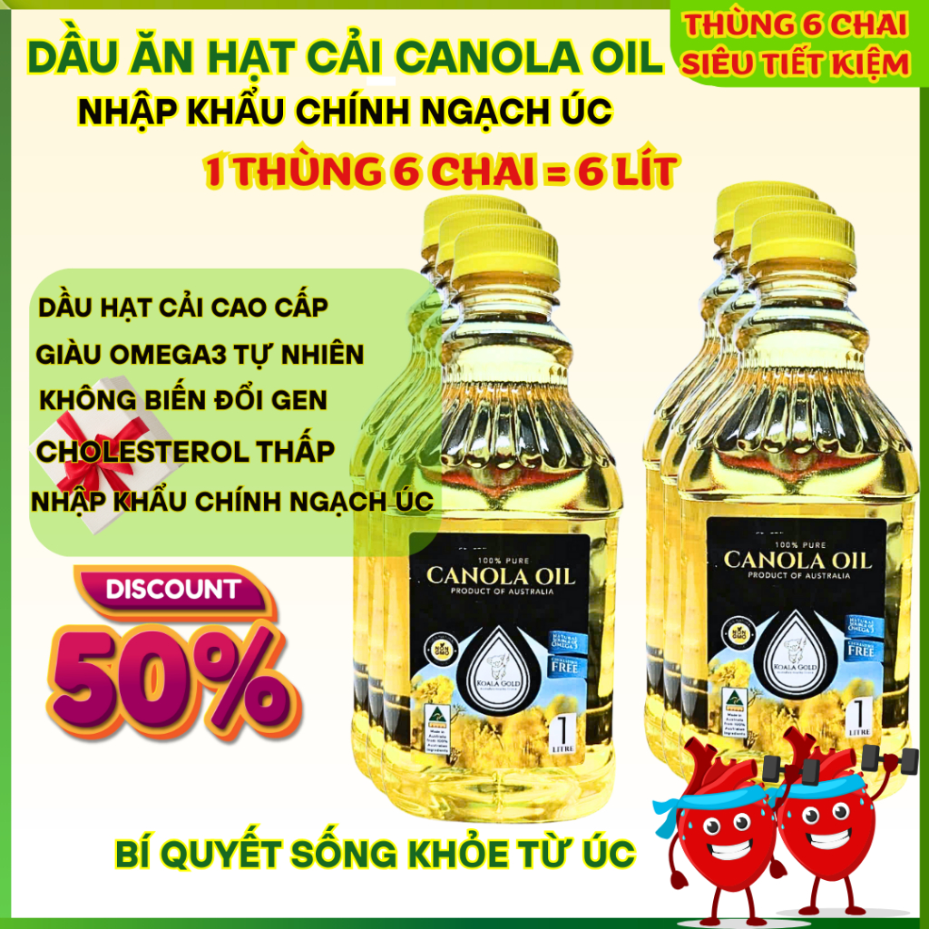 [Sỉ 1 Thùng 6 Chai] Dầu Ăn Hạt Cải Canola -KOALA GOLD Nhập khẩu Úc giảm ...