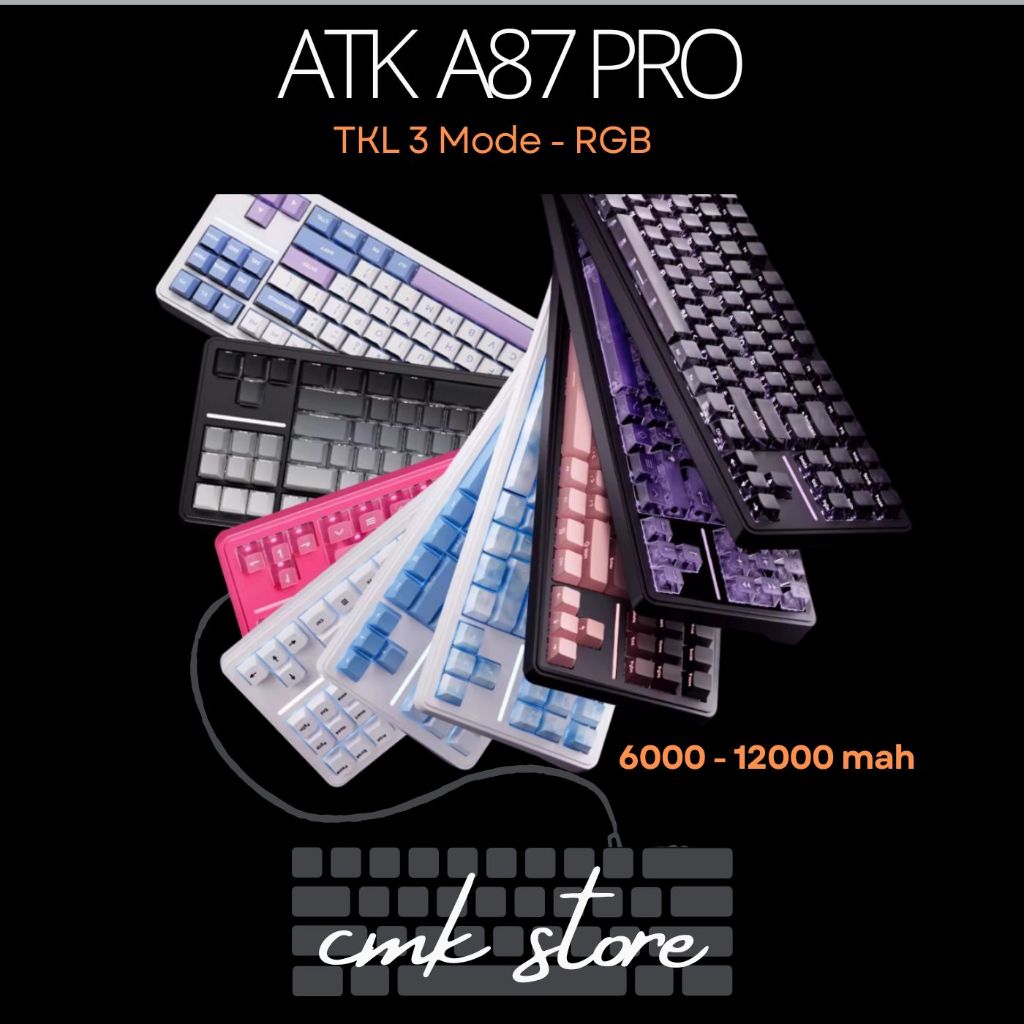 Bàn phím cơ gaming không dây ATK A87 TKL - A87 Pro - 3 modes -| 1ms ...