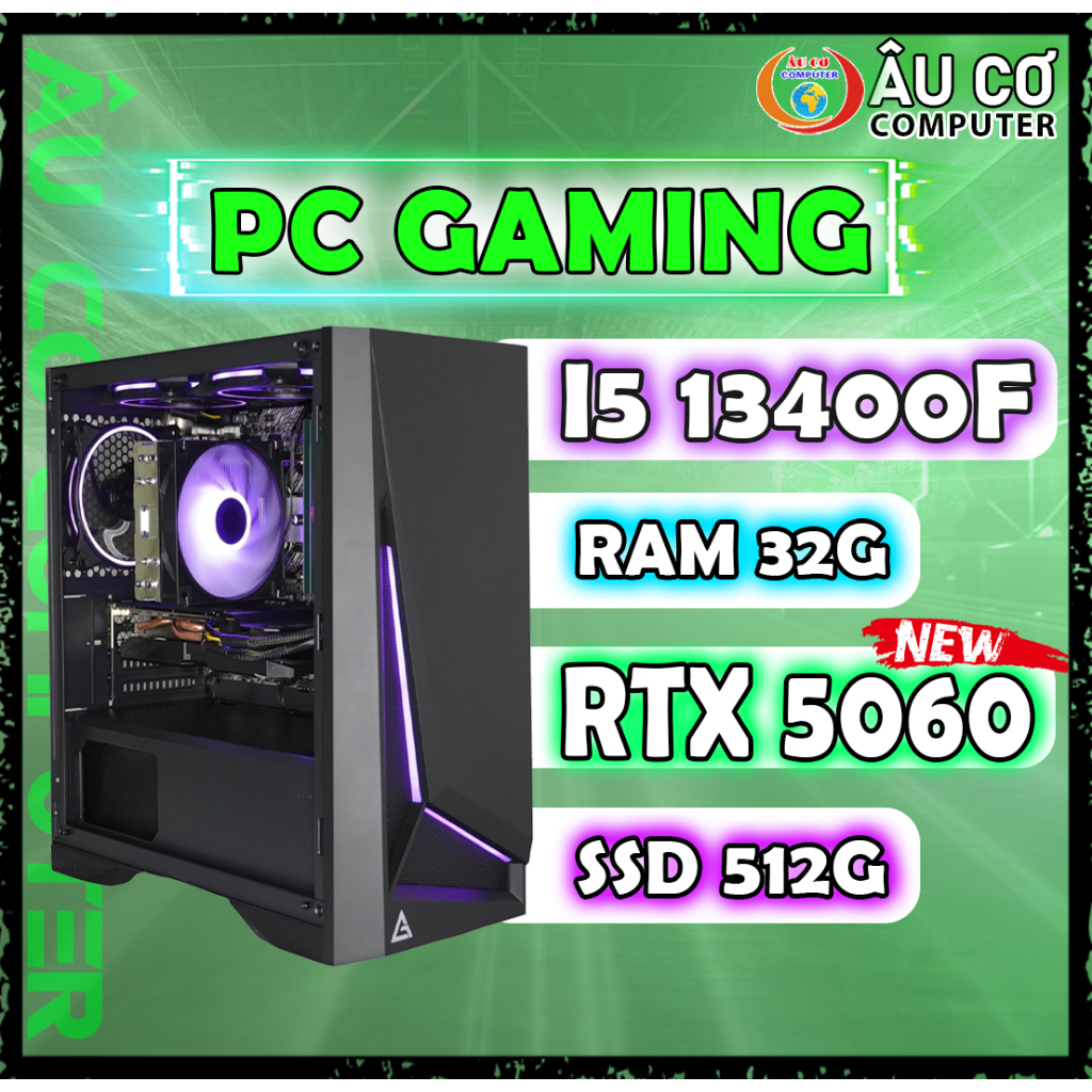 [FULL NEW] PC Gaming i5 13400f / RTX 5060 / ram 32G / SSD 512G Case ...