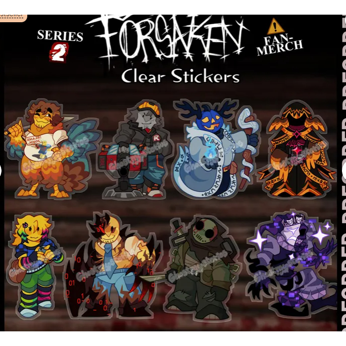 PREORDER FORSAKEN Series 2 - Stickers: Shedletsky, Builderman, Dusekkar ...
