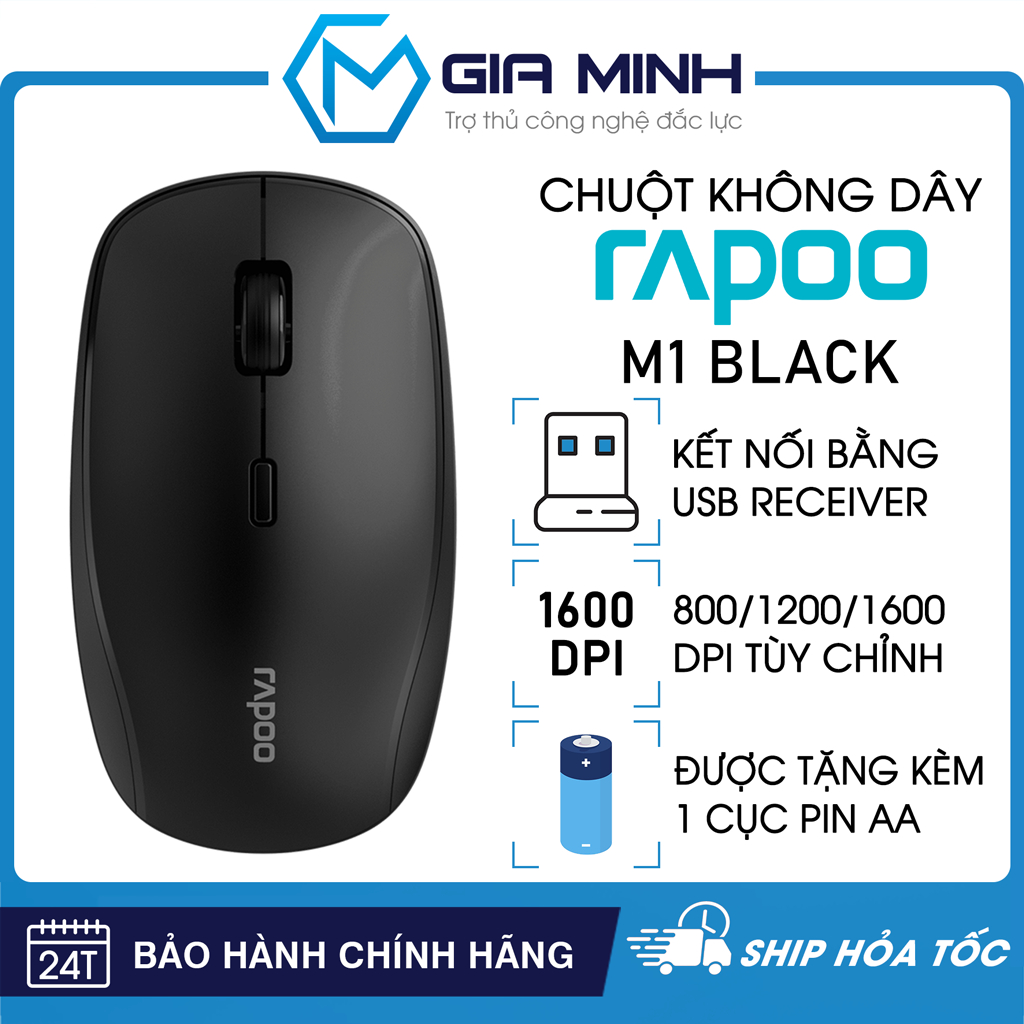 Chuột Máy Tính Không Dây Rapoo M1 - Tặng Kèm Pin - Hàng Chính Hãng ...