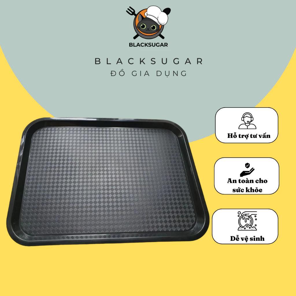 Khay / Mâm Phục Vụ Nhựa Đen Chữ Nhật Chống Trượt kích thước 30x40cm ...