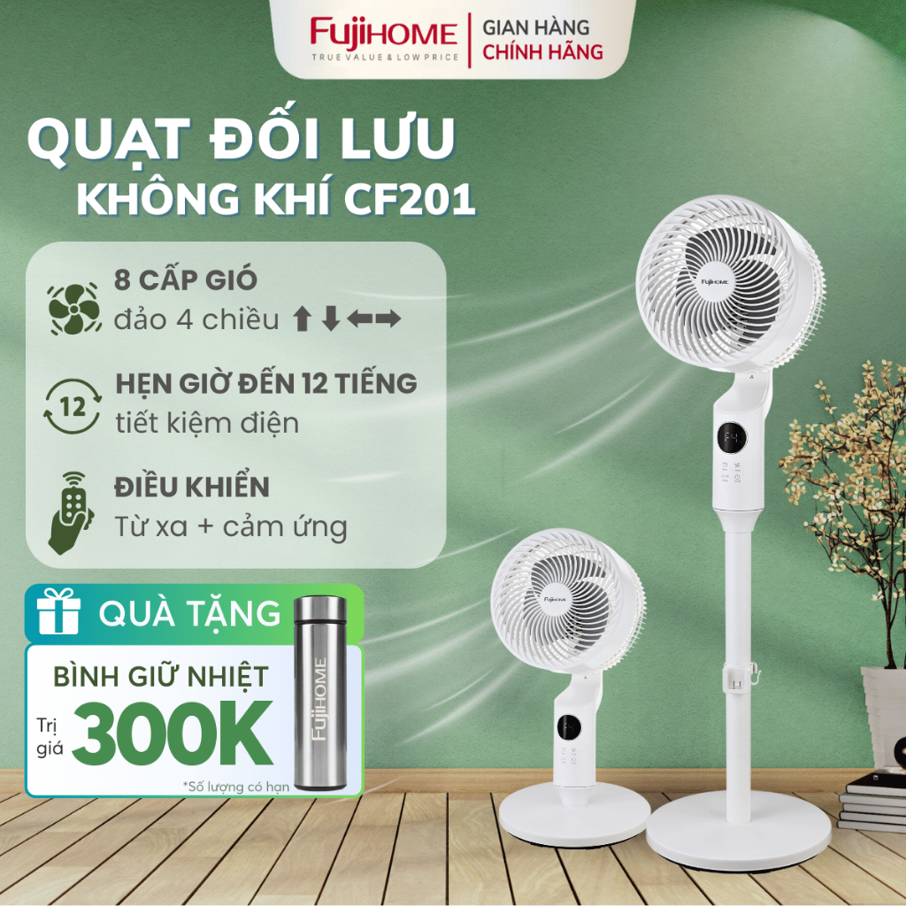 Quạt điện đối lưu không khí Nhập Khẩu FUJIHOME CF201 điều khiển từ xa ...