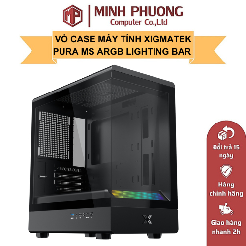 Vỏ Case Máy Tính Xigmatek PURA MS Gaming M-ATX - 2 Mặt Kính Cường Lực - ARGB Lighting Panel ...