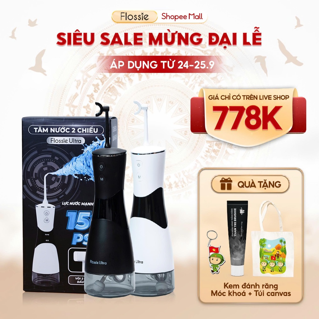 [GIÁ 849K TẠI LIVE SHOP] Tăm nước 2 chiều Flossie Ultra chính hãng.Vòi ...