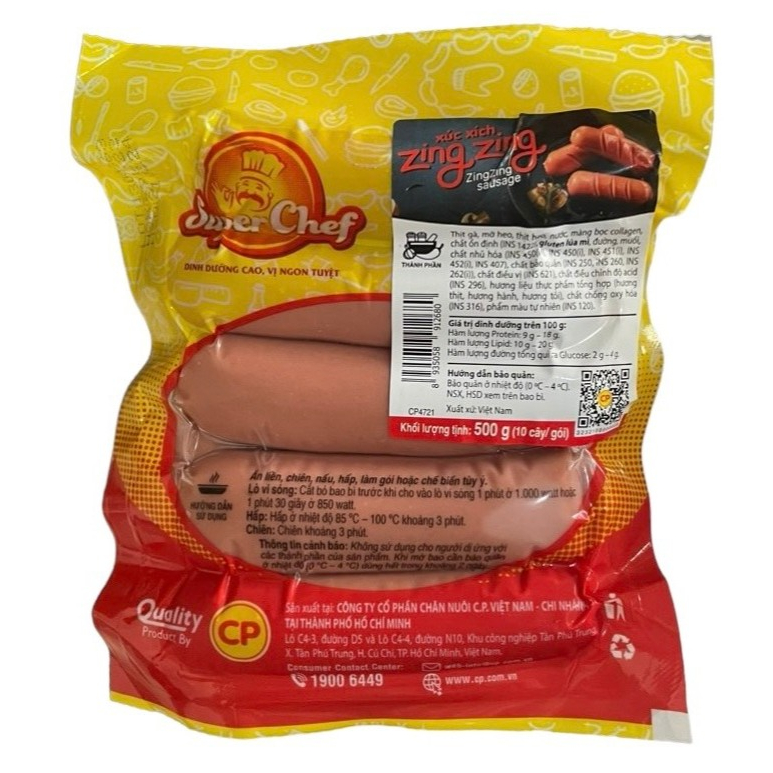Xúc Xích Zing Zing CP 500g – Nướng, Chiên, Ăn Vặt Tiện Lợi | Shopee ...