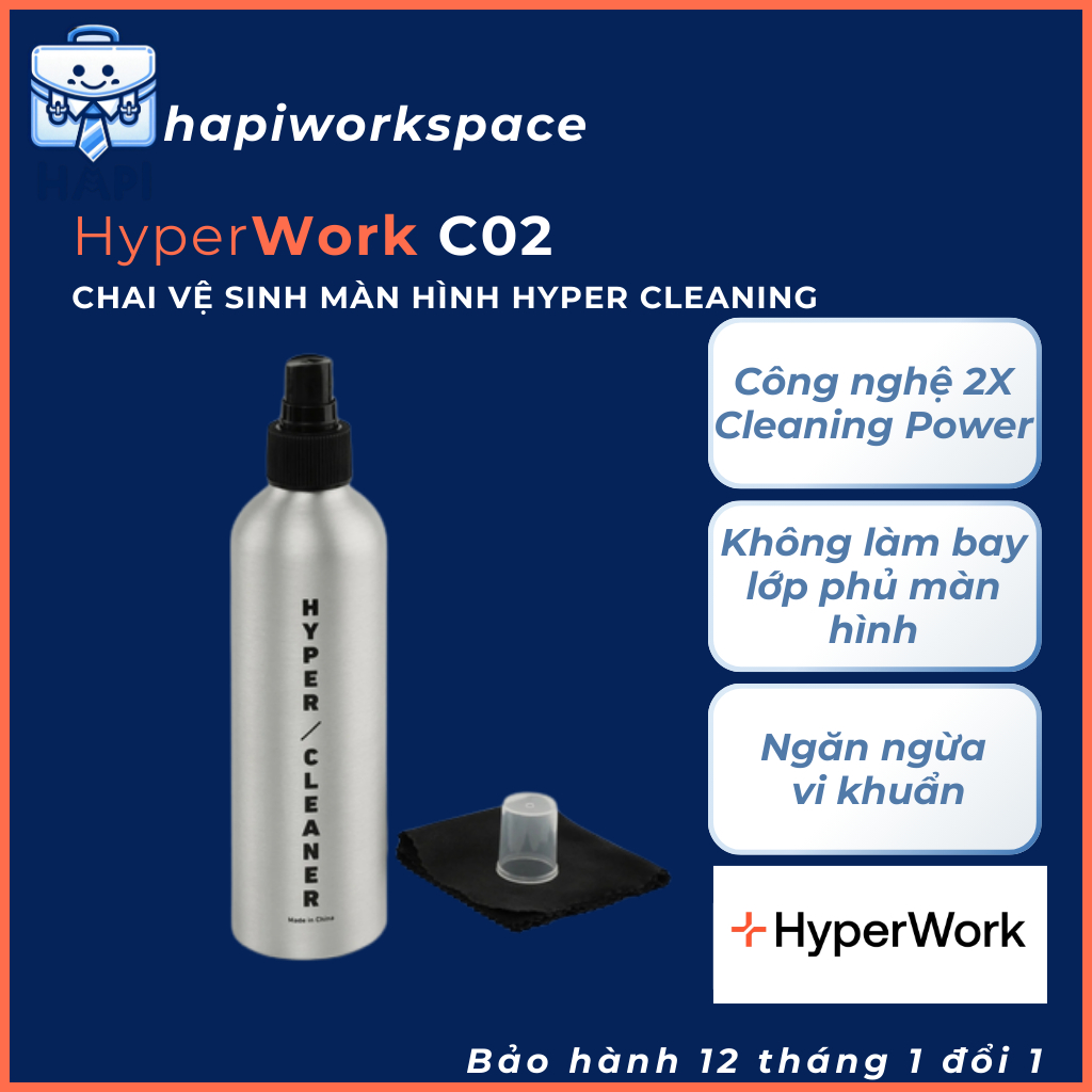 Chai vệ sinh màn hình Hyper Cleaning HPW-C02 tăng hiệu quả làm sạch, không gây kích ứng da ...