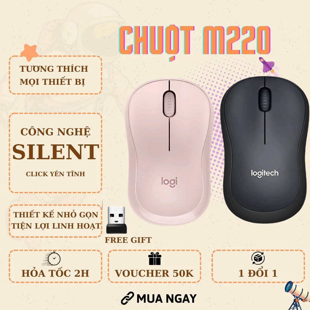 Chuột Không Dây Logitech M220 Silent Không Tiếng Động,Bảo Hành 24 Tháng ...