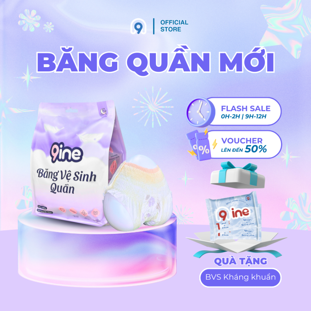 Băng vệ sinh dạng quần 9INE kháng khuẩn tia hồng ngoại NINE đủ size ...